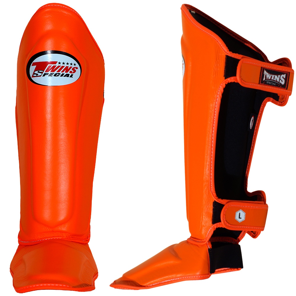 สนับแข้งมวยไทย Twins Special SGL10 Orange Muay Thai Shin Guards Boxing ...