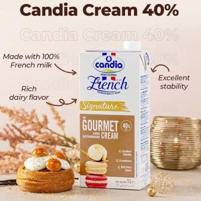 Candia Professional 40% Fat Gourmet Cream 1L. - ครีมนมวัวแท้ ตรา แคนเดีย ขนาด 1ลิตร | Shopee ...