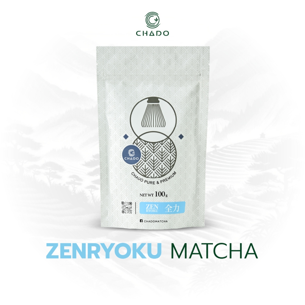CHADO ZENRYOKU MATCHA 100G ผงชาเขียวมัทฉะ 100% ตราชาโดะ | Shopee Thailand