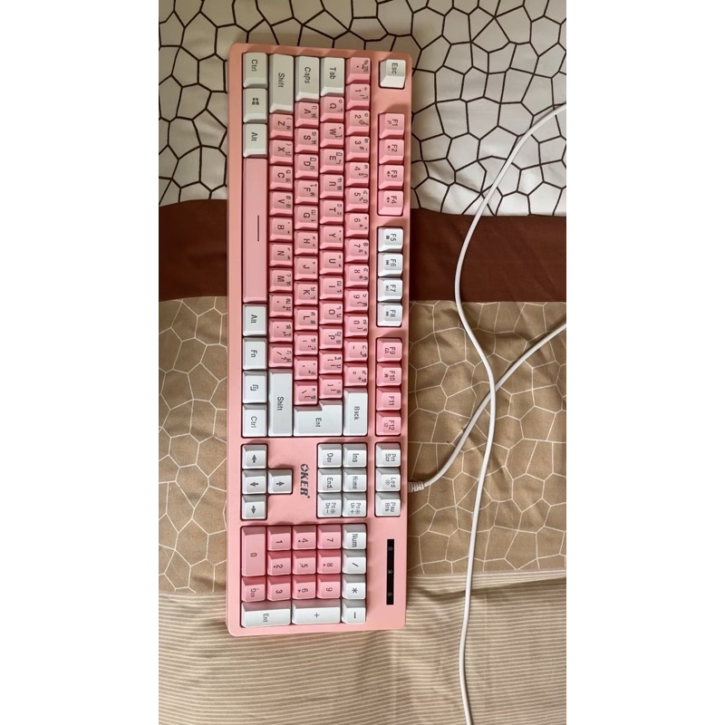 KER keyboard คีย์บอร์ดสีชมพู มือสอง | Shopee Thailand