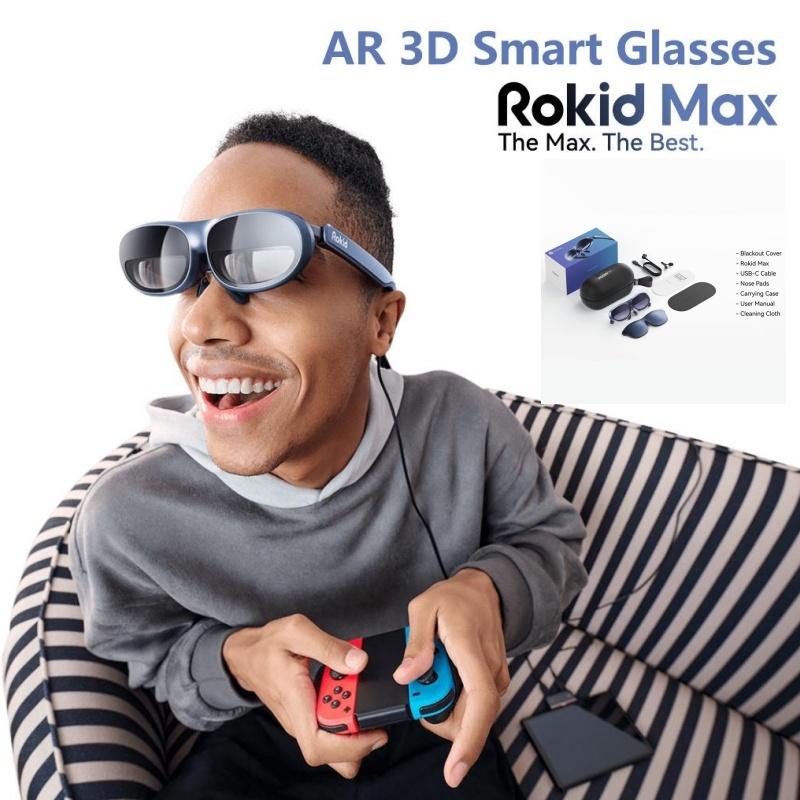 【NEW】Rokid Max AR 3D Smart Glasses Micro OLED 215”Max screen 50° FoV ...