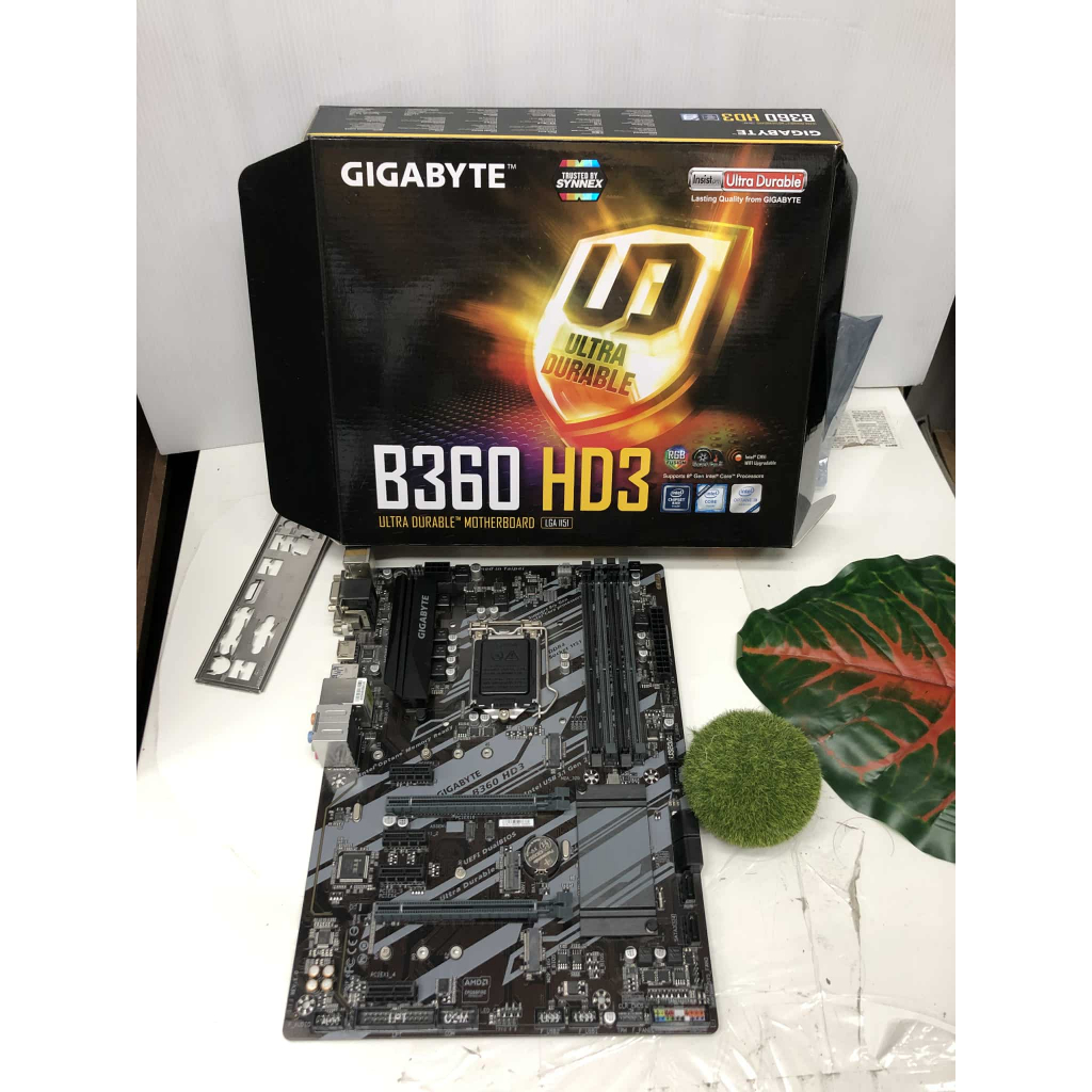 MAINBOARD 1151 v.2 g8-9 GIGABYTE B360 HD3 ครบกล่องใช้งานปกติ มีฝาหลัง | Shopee Thailand