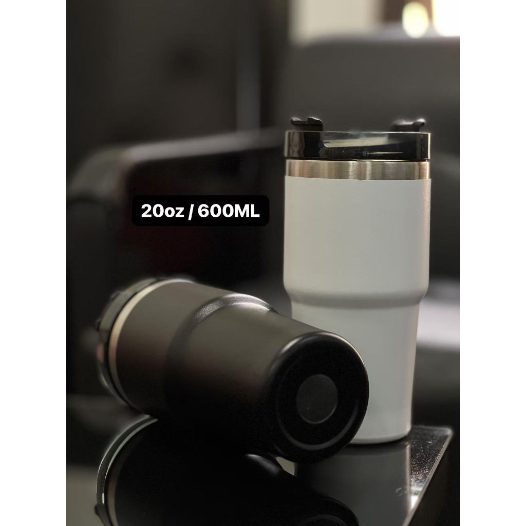 แก้วเก็บความเย็น 20oz/600ML. แสตนเลส304 ฝาสีดำ ไม่มีหลอด พร้อมส่ง แก้วน้ำ สีขาว สีดำ ใช้ดี ไม่มี ...
