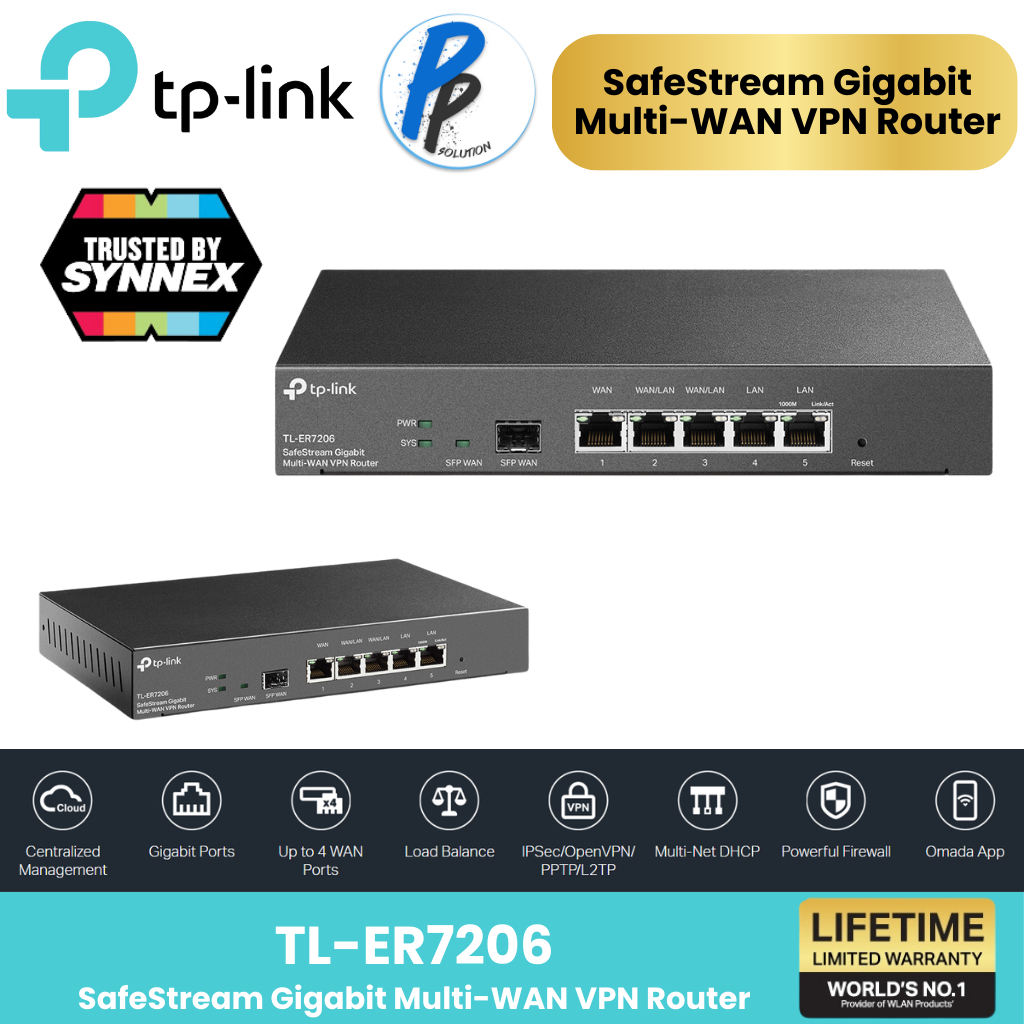 TP-LINK TL-ER7206 SafeStream Gigabit Multi-WAN VPN Router | Shopee Thailand