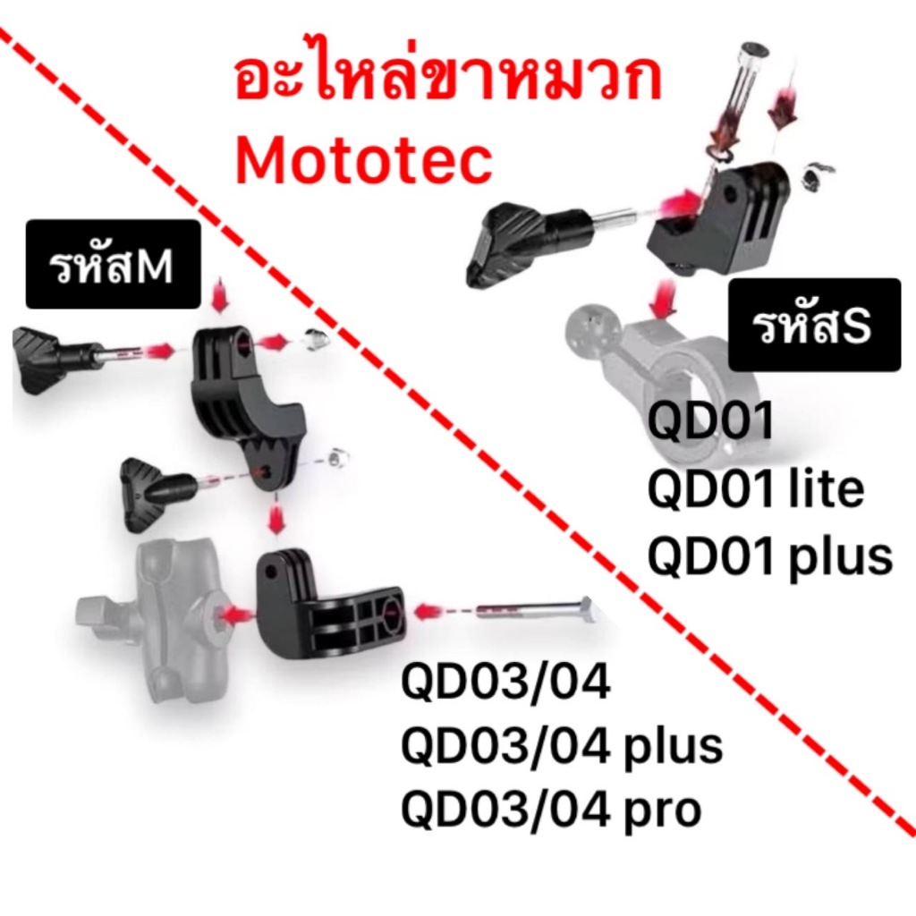 อะไหล่ขาหมวก Mototec sunshade adapt spare part ขาหมวกQD01 QD01lite ...