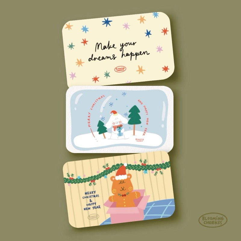 Mini card (set) การ์ดจิ๋ว วันเกิด ปัจฉิม คริสมาร์ต ปีใหม่ วันครบรอบ ...