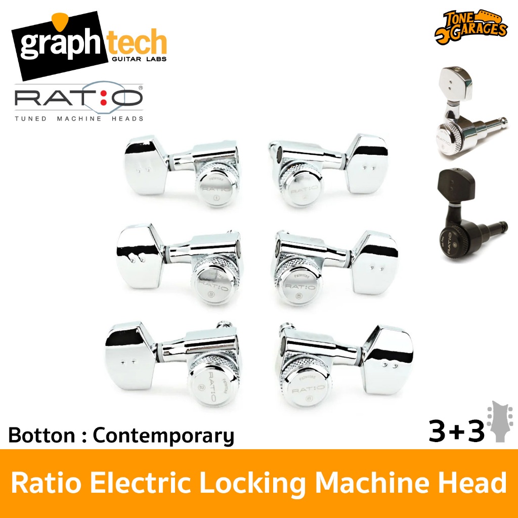 Graph Tech Ratio 3+3 Electric Locking Machine Heads PRL-8311 ลูกบิด ...