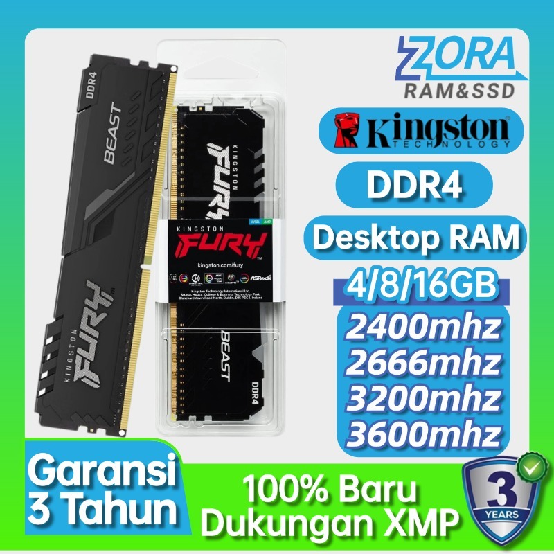 [รับประกัน 3 ปี] Zora RAM DDR4 Kingston Hyperx Beast แรม 4GB 8GB 16GB 2133Mhz 2400Mhz 2666Mhz ...