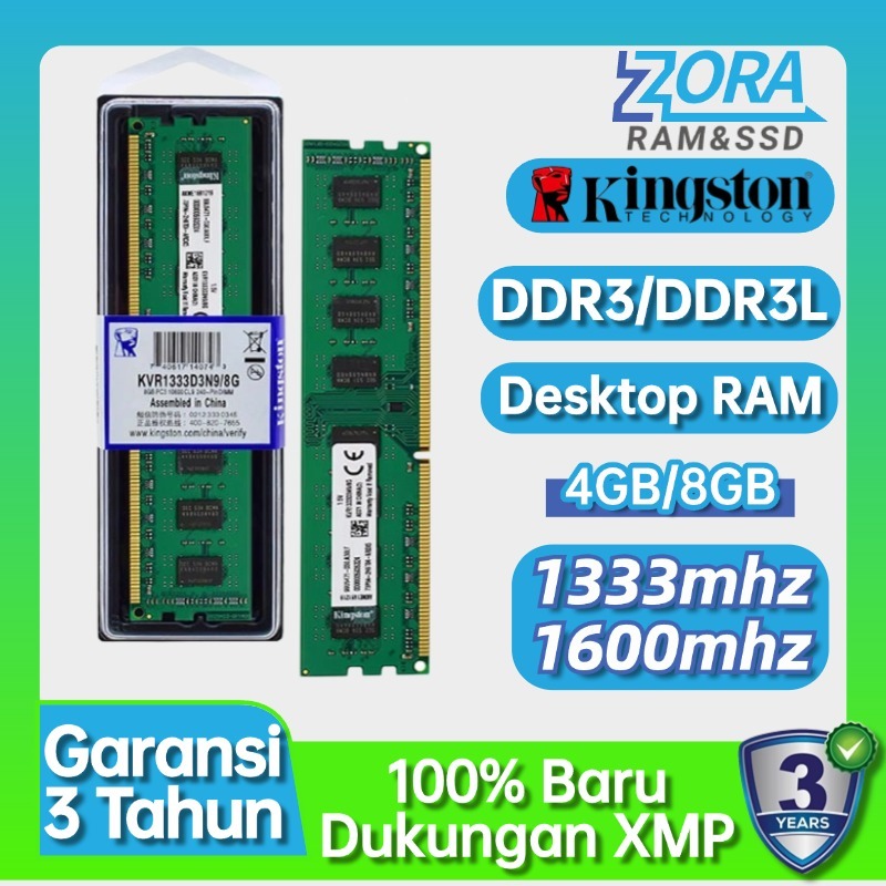 Kingston DDR3/DDR3L RAM 4GB/8GB 1333/1600MHz PC3-10600 PC3-12800 UDIMM Desktop memory PC Gaming ...
