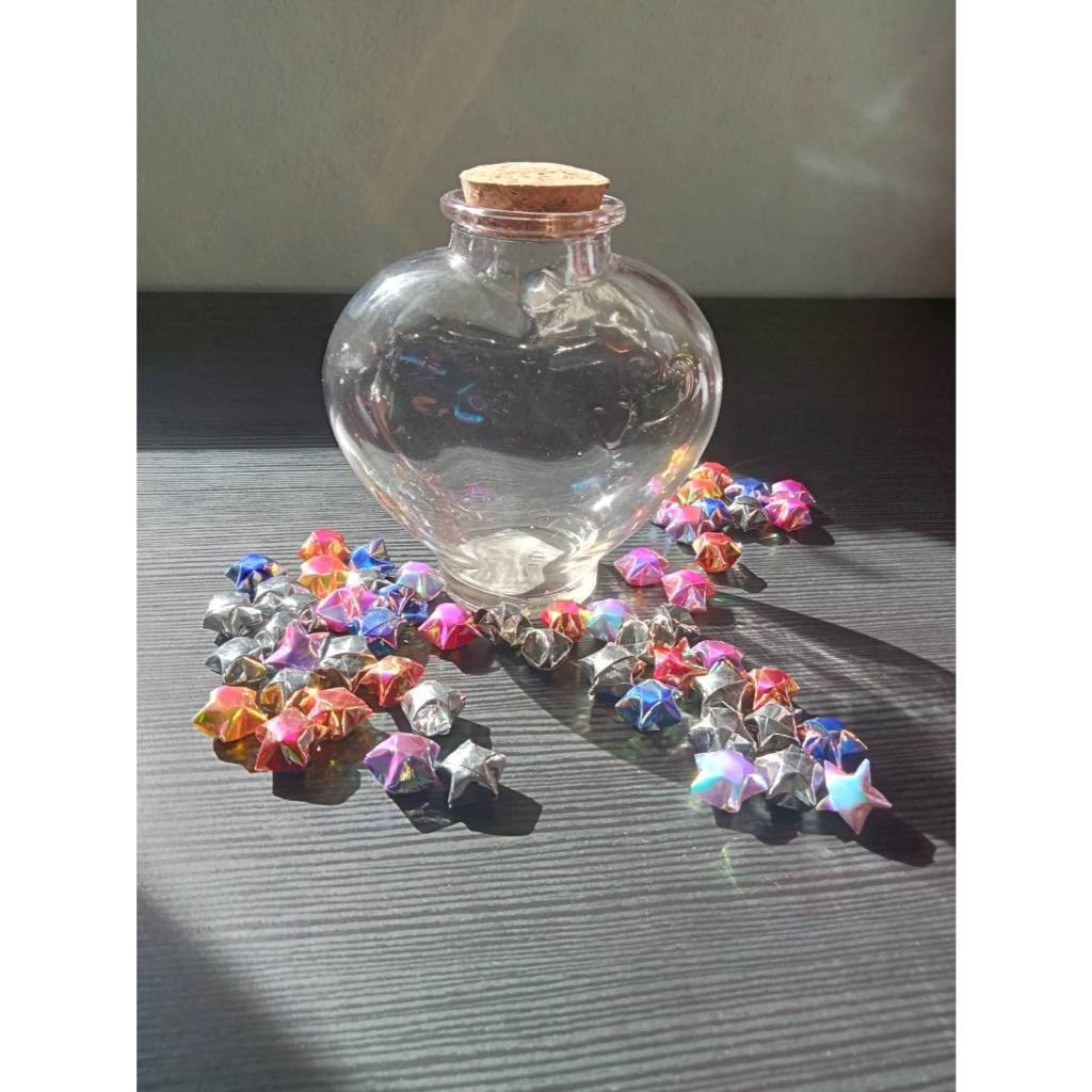 โหลหัวใจฝาไม้ ใส่กระดาษพับดาว ทำของขวัญได้ No.3758 3772 3759 | Shopee Thailand