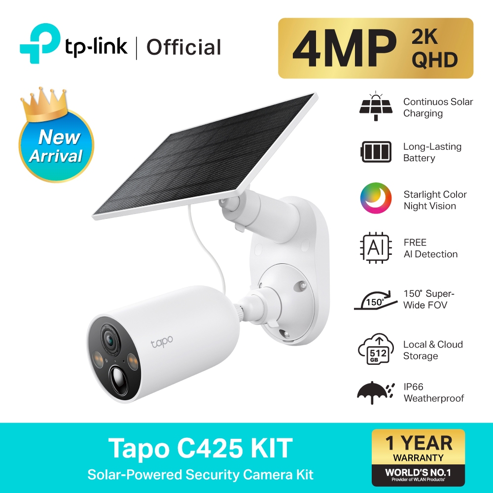 TP-Link Tapo C425 กล้องวงจรปิดไร้สาย4MP 2K QHD/ Tapo C425 KITชุดกล้อง ...