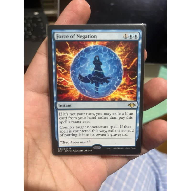 การ์ด MTG Force of Negation Blue Magic the gathering EDH รุ่น MH1 2X2 ...
