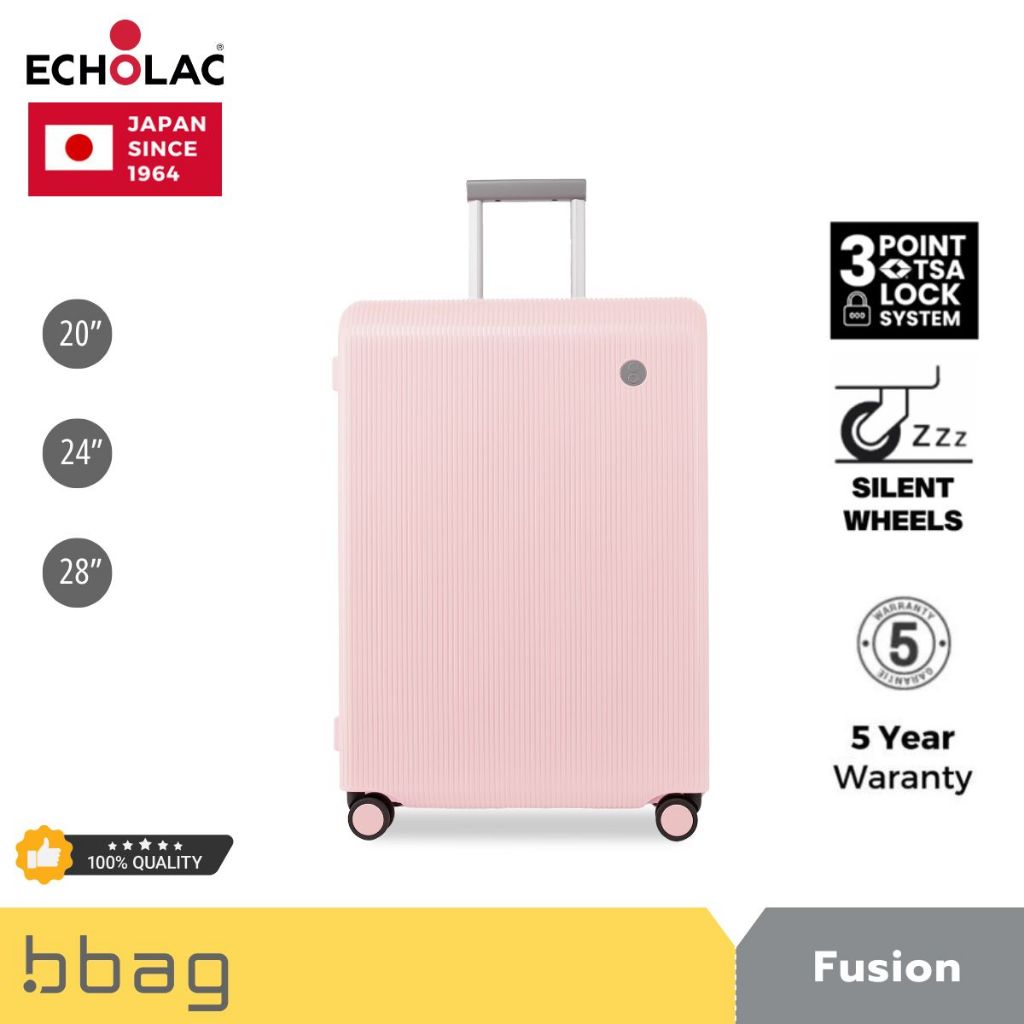 Echolac กระเป๋าเดินทางแบบโครง รุ่นฟิวชั่น (Fusion PW004) : สีชมพู (Light Pink) | Shopee Thailand