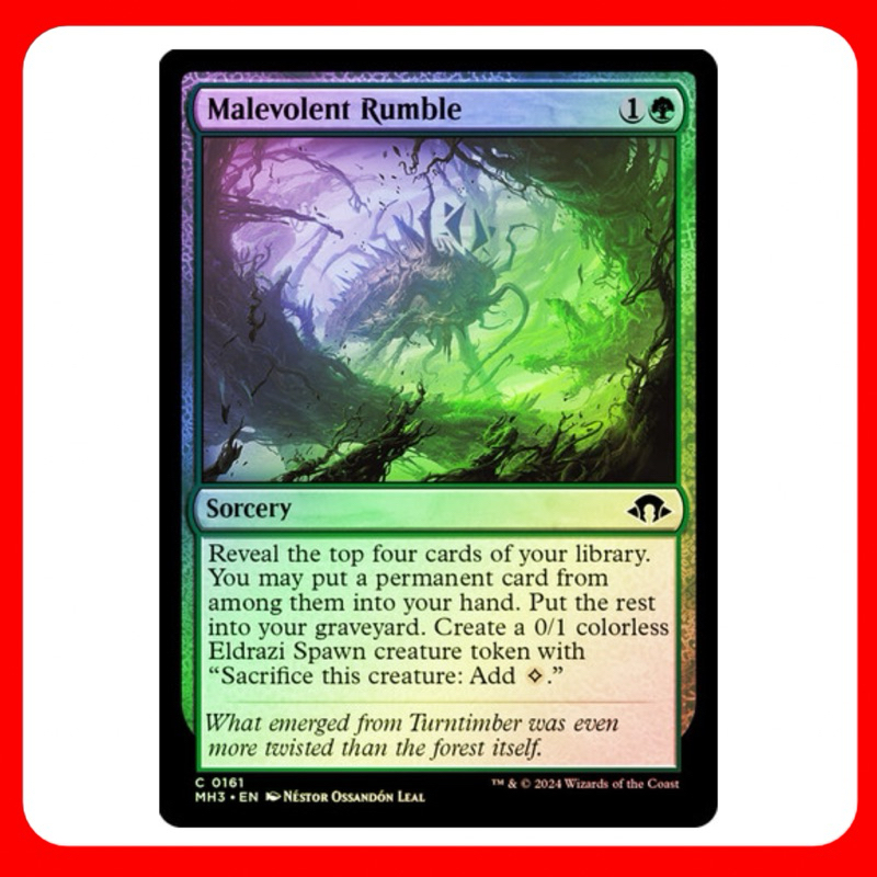 [MTG] Malevolent Rumble [MH3] [GREEN] [COMMON] [FOIL] [ENG] (การ์ดเมจิค ...