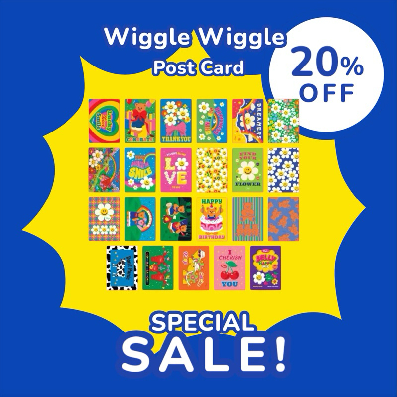 ขายดี Wiggle Wiggle Post Card โปสการ์ดเขียนได้ ลายน่ารัก | Shopee Thailand