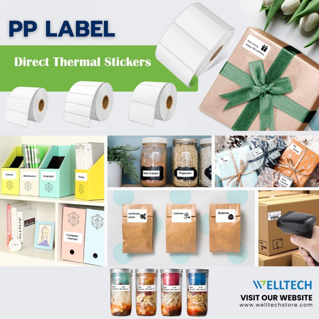 Thermal Sticker Labels WELLTECH สติกเกอร์ความร้อน เนื้อ PP แช่น้ำ แช่แข็งได้ ไม่ฉีกขาด | Shopee ...