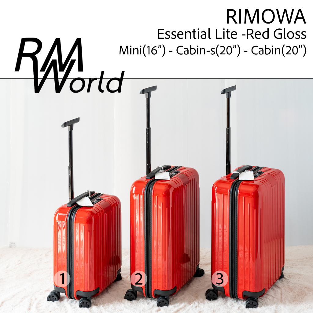 RIMOWA - Essential Lite Mini 16" Cabin-S 20" Cabin-20"Red Gloss ...