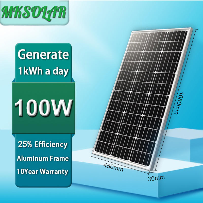 แผงโซล่าเซลล 18V 60W 100W solar panel mono สินค้าขายดี มือ1 ไฟแรงกว่า ...