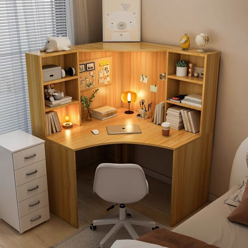 Bedroom corner table ห้องนอนมุมโต๊ะมุมไม้เทียมสามเหลี่ยมมุมคอมพิวเตอร์ ...