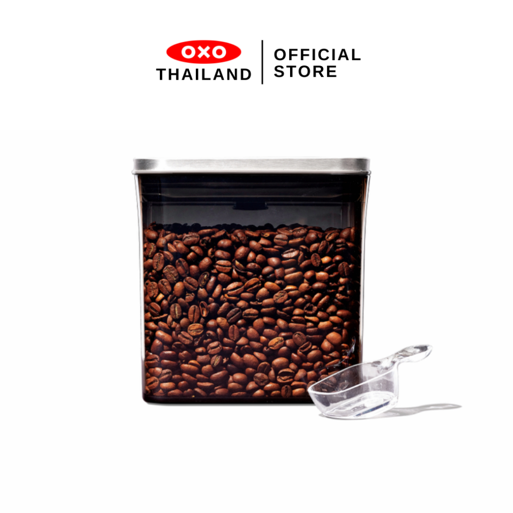 OXO กล่องถนอมอาหาร กาแฟ 1.6 ลิตร / 1 kg. ฝาสแตนเลสสตีล พร้อมช้อนตัก l OXO STL Coffee With Scoop ...