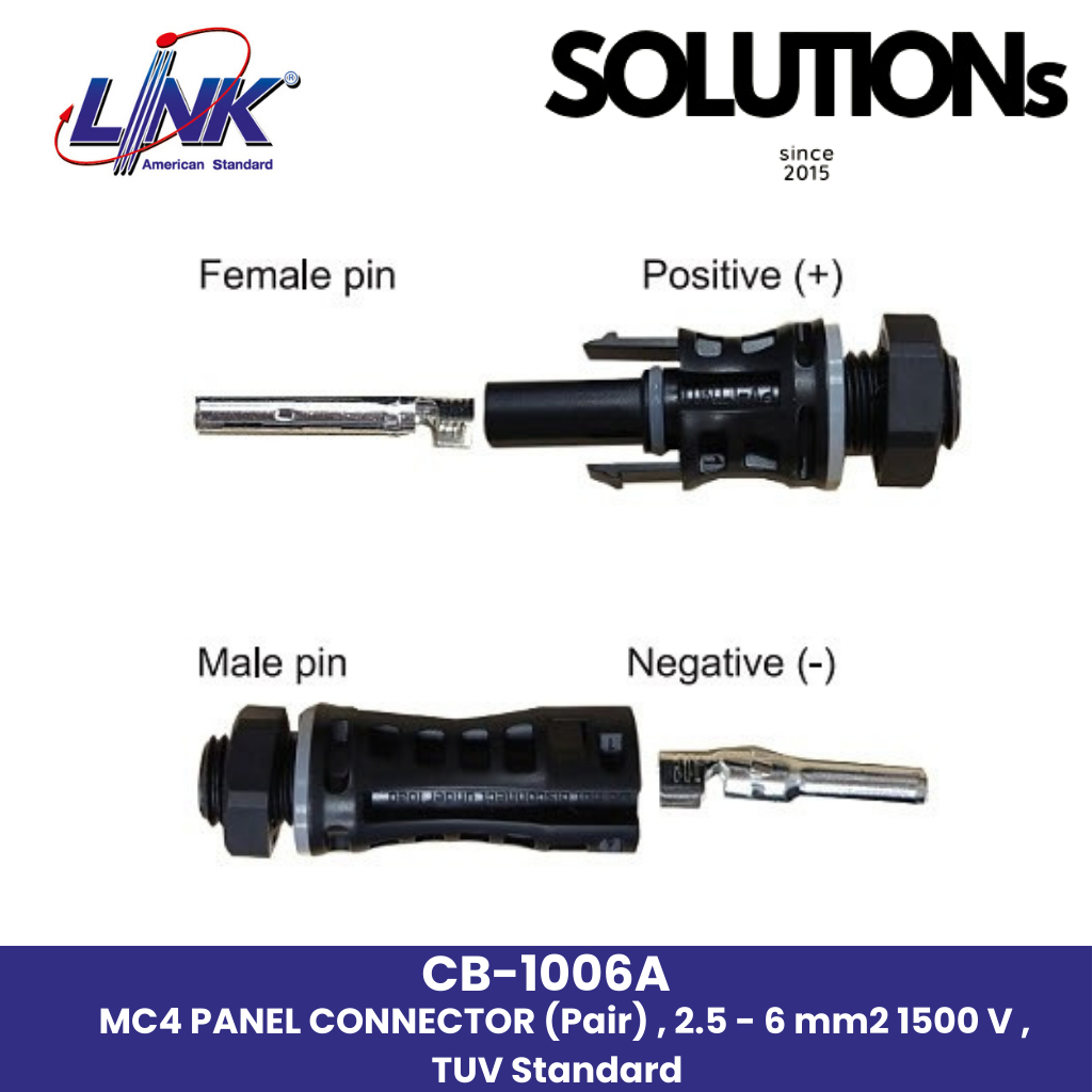 LINK MC4 ขั้วต่อสายตัวผู้ตัวเมีย รุ่น CB-1006A สีดำ | Shopee Thailand