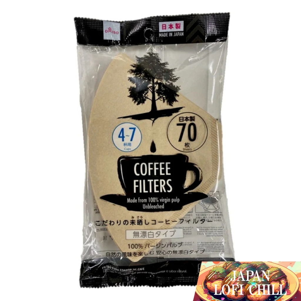 【DAISO Japanese 100 yen shop products】Coffee Filter 4–7 Cups Unbleached ...