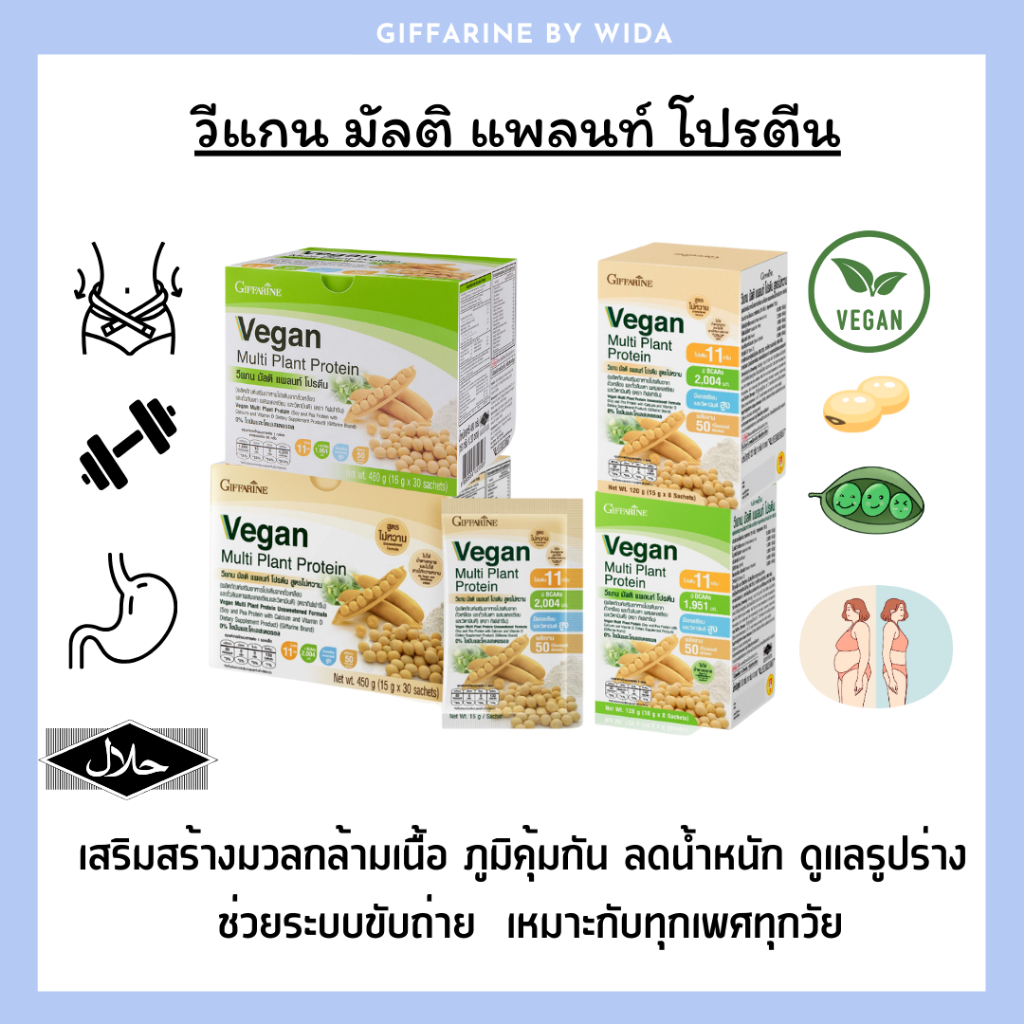 วีแกน มัลติ แพลนท์ โปรตีนพืช โปรตีนกิฟฟารีน กิฟฟารีน Vegan Multi Plant Protein Giffarine ...