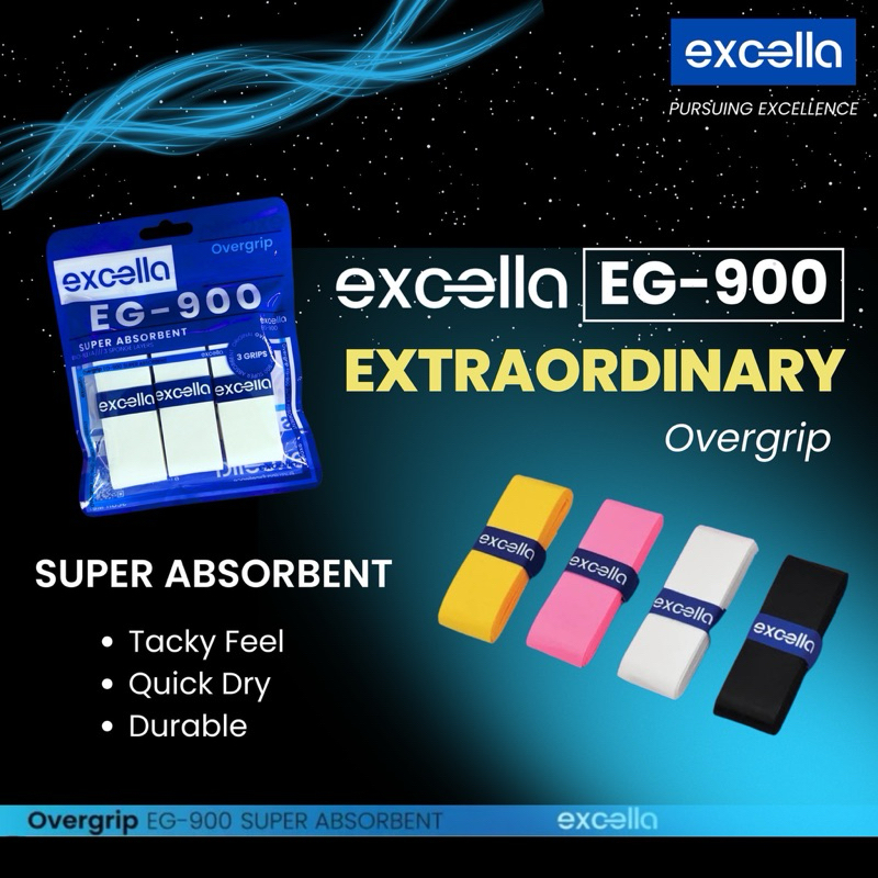 Excella Over Grip กริปพันด้ามไม้แบดมินตัน รุ่น EG-900 (แบบแพ็ค 3 ชิ้น ...