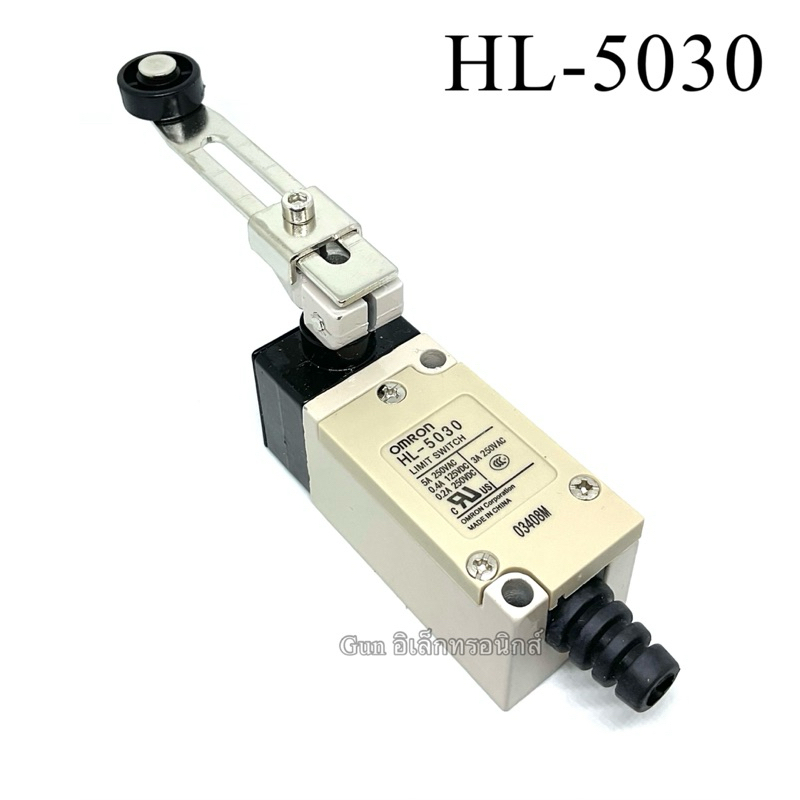 HL-5030 ลิมิตสวิตช์ Limit Switch OMRON HL-5030 ชนิดลูกกลิ้งปรับได้ Adjustable roller lever 5A ...