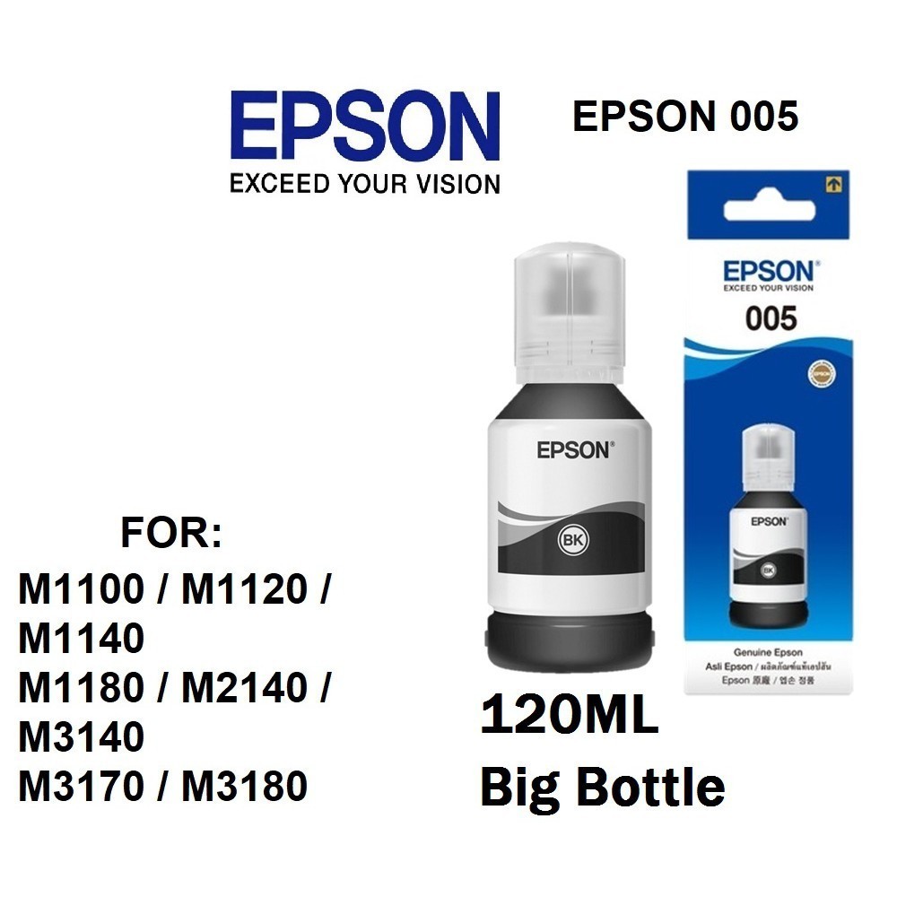 EPSON Ink 005 หมึกเติมของแท้ 100% (T03Q100) หมึกกันน้ำ 127ml. (ไม่มีกล่อง) | Shopee Thailand