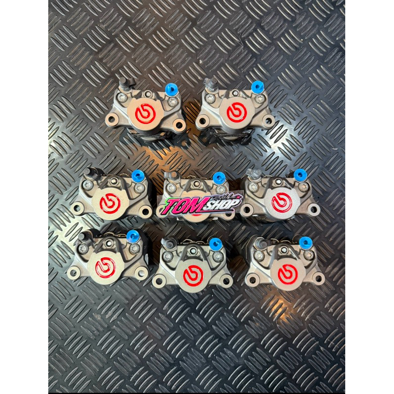 BREMBO 2pot ปักข้าง เทาโลโก้แดง รับประกันของแท้ ติดตั้งได้กับรถทุกรุ่น ...