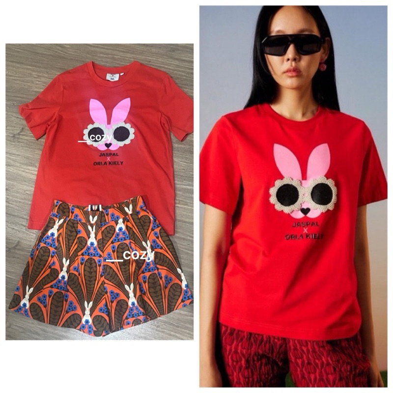 Jaspal x orly kiely : XS pants กางเกงขาสั้น เสื้อยืด สีส้ม | Shopee ...