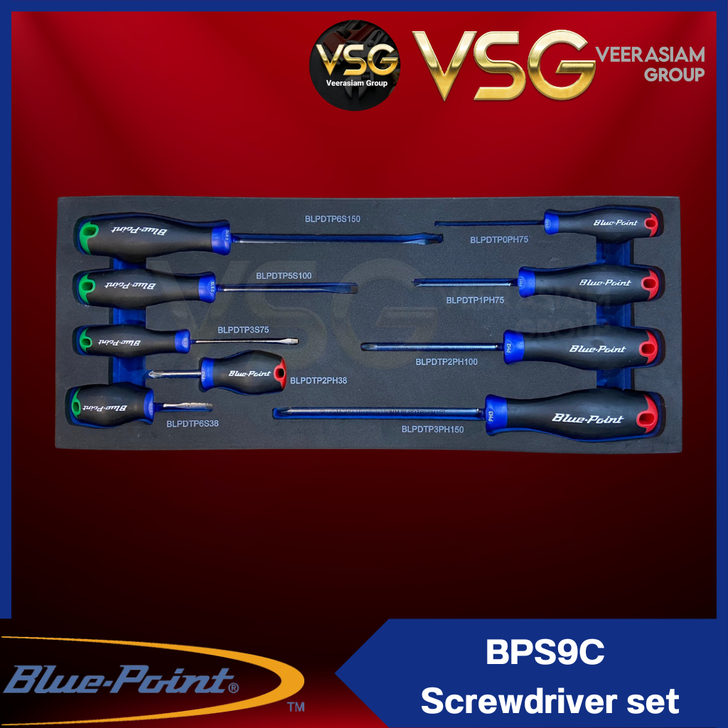 ชุดไขควง BLUE-POINT No.BPS9C Screwdriver set , 9pcs/ea | Shopee Thailand