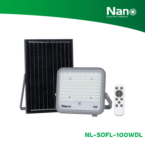 NANO Solar Flood Light โคมฟลัดไลท์ พลังงานแสงอาทิตย์ (พร้อมรีโมท) 100W, 200W, 300W (1 ชิ้น/กล่อง ...