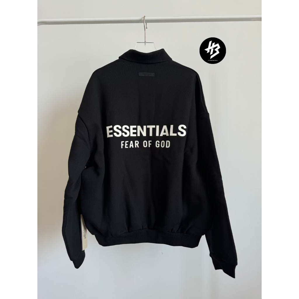 [ของแท้] FOG ESSENTIALS FW24 Fleece Polo Black พร้อมส่ง | Shopee Thailand