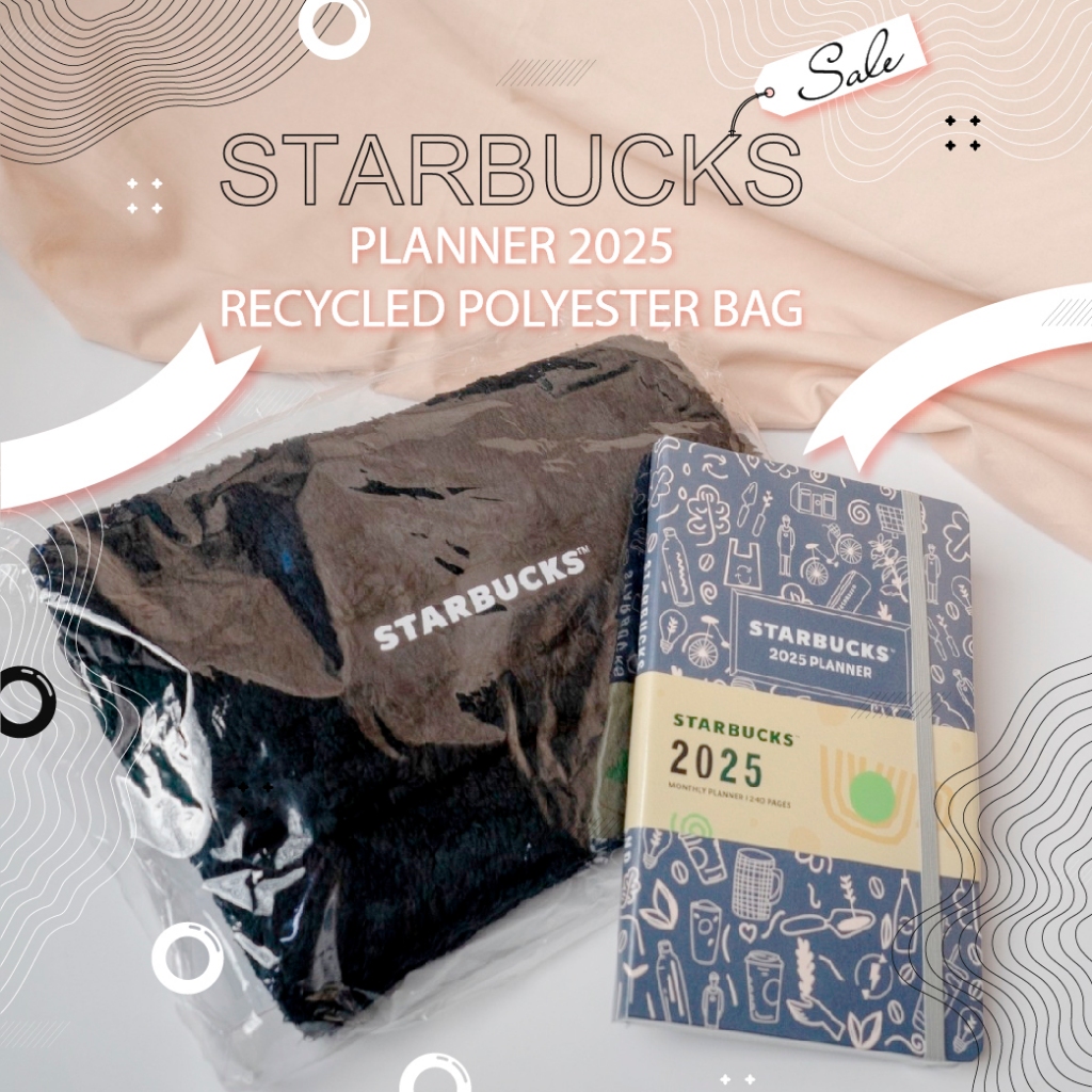 Starbuck Planner 2025 และ กระเป๋าสะพายสีดำ ของแท้ สมุดแพลนเนอร์ มาพร้อม ...