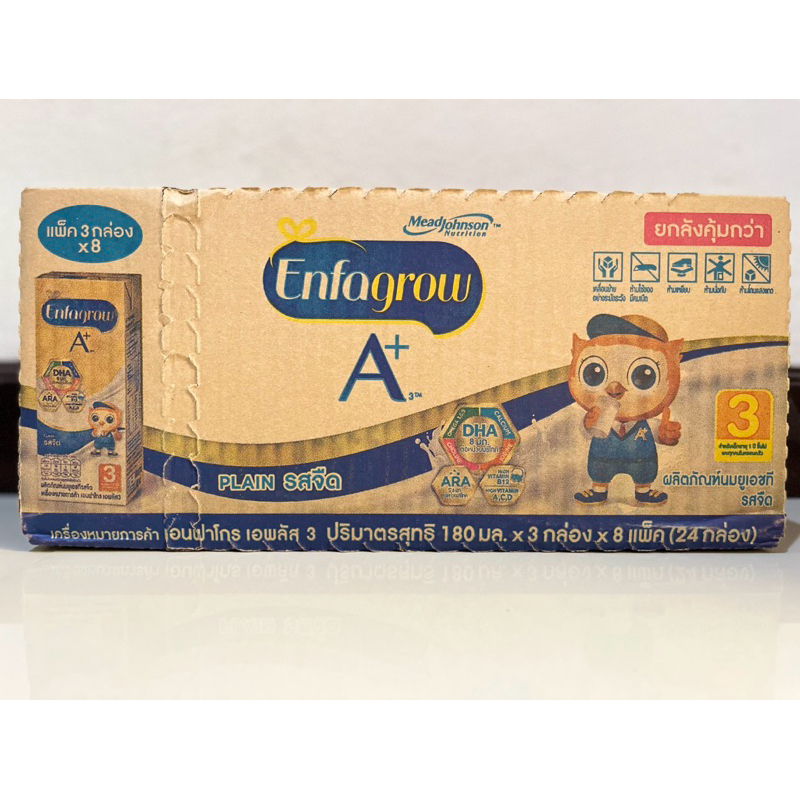 นมกล่อง เอนฟาโกร ยูเอชที สูตร3 รสจืด (24 กล่อง) สินค้าExp02/02/2026 | Shopee Thailand
