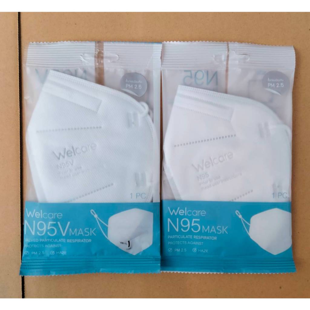 Welcare N95 FACE MASK หน้ากากอนามัย N95 แบบมีวาล์ว และไม่มีวาล์ว (Valve and No Valve) | Shopee ...