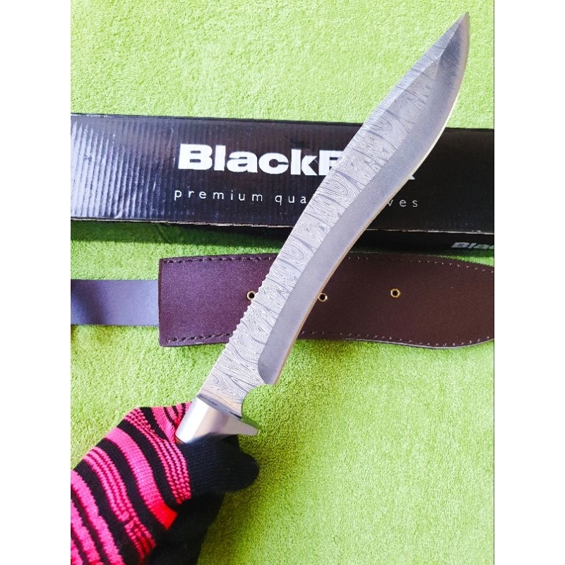 มีดพก BlackFox kukri Damuscus Laser Veins pattern knife ใบลายดามัสกัส ...