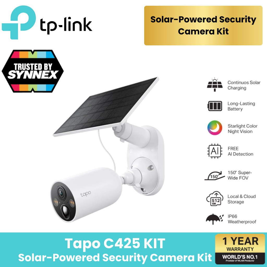 TP-Link⚡️กล้องวงจรปิดไวไฟ⚡️(Tapo C425 KIT) Solar-Powered Security ...