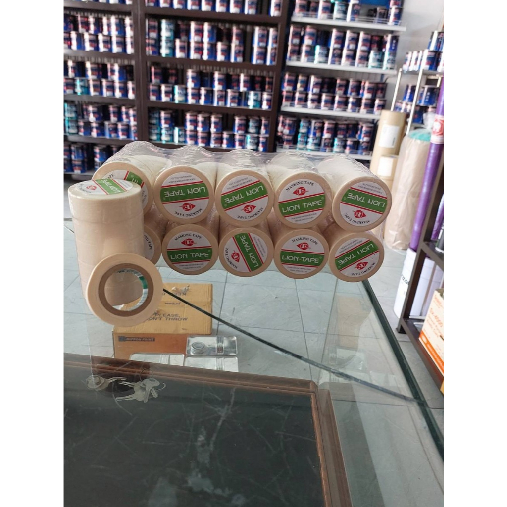 LION TAPE กระดาษกาว 1ม้วน-5ม้วน เทปกาวกระดาษ ผลิตจากกระดาษคุณภาพสูง ...