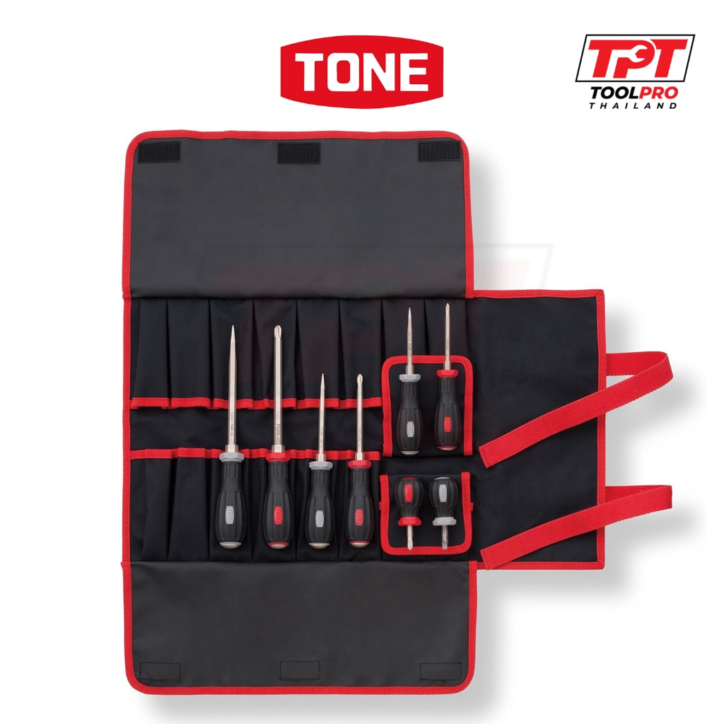 TONE ชุดไขควง Power Grip Through Type Screwdriver Set, Hex Bolster ...