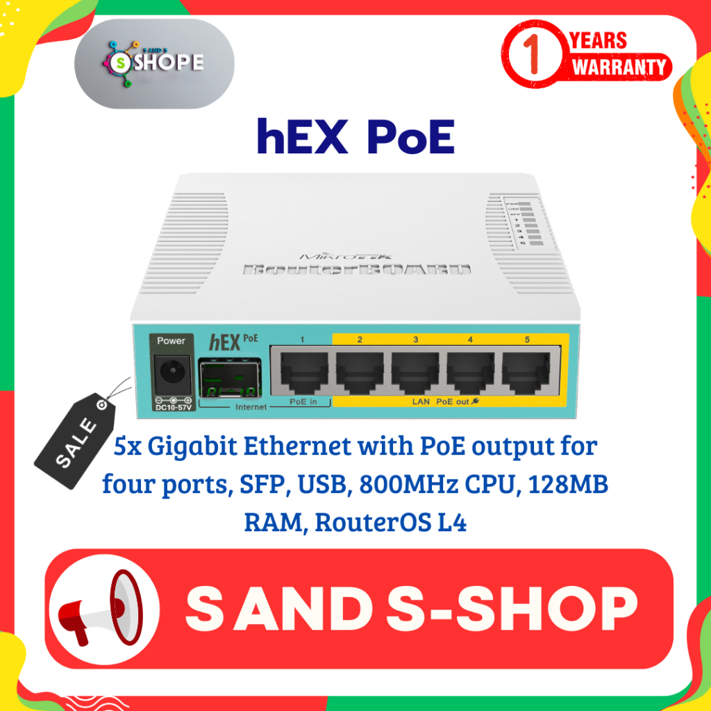 Mikrotik RB960PGS (hEX PoE)⚡️ส่งไว⚡️รับประกัน 1 ปี⚡️ออกใบกำกับภาษีได้⚡️ ...