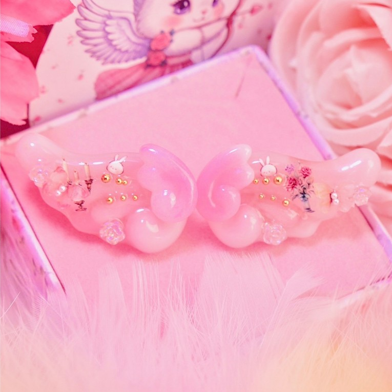 M706 กิ๊บ Set Pink Angel Meemi 14K CZ พร้อมกล่องชมพู | Shopee Thailand