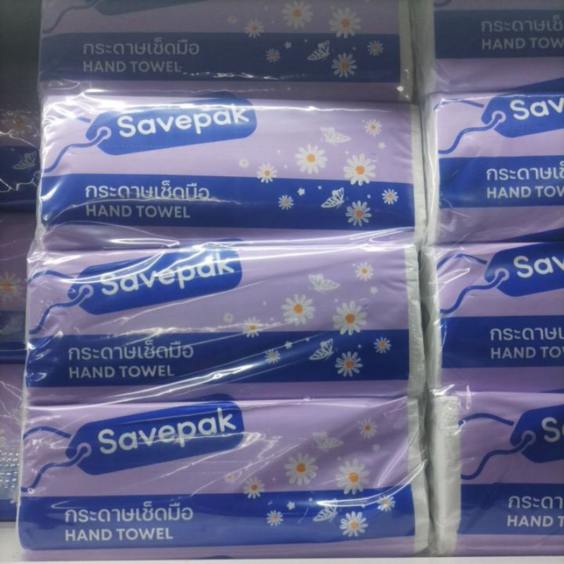 SAVEPAK กระดาษเช็ดมือ หนา 2 ชั้น บรรจุ 250 แผ่นต่อแพ็ค ยกแพ็ค 4ห่อ ...