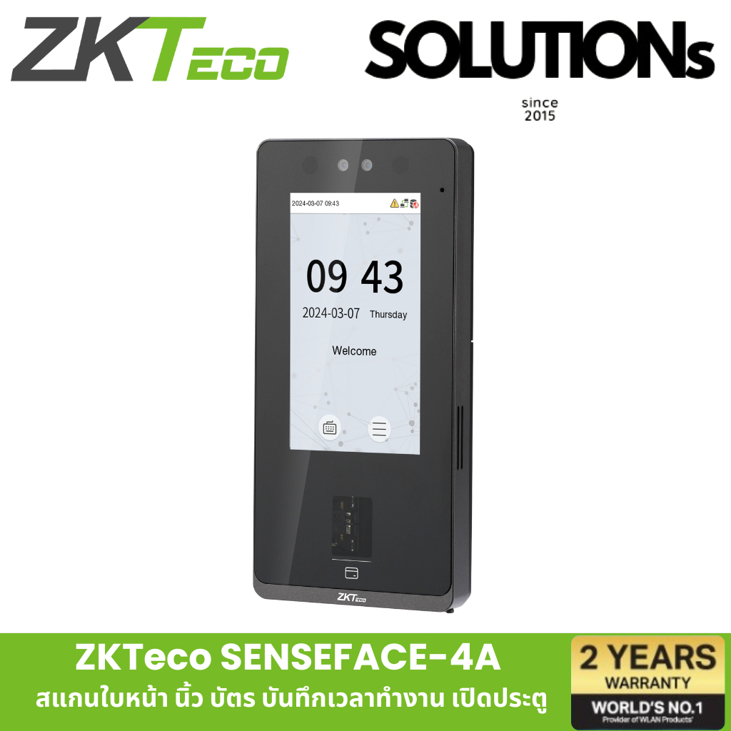 ZKTeco SENSEFACE-4A สแกนใบหน้า นิ้ว บัตร บันทึกเวลาทำงาน เปิดประตู ...