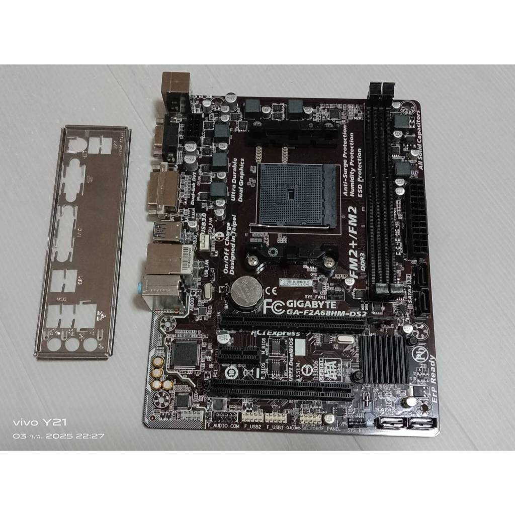 Mainboard FM2+ Gigabyte GA-F2A68HM-DS2 REV 1.1 พร้อมฝาหลังตรงรุ่น (ฺ ...