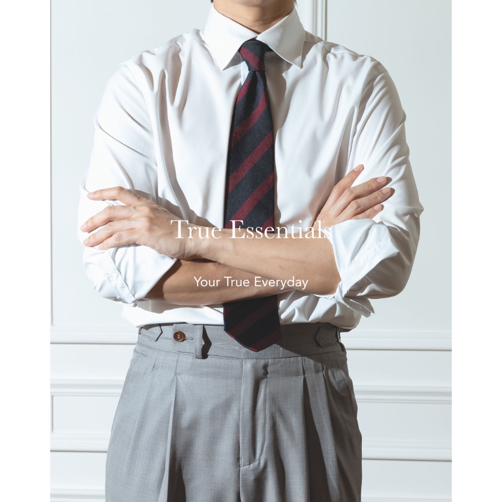 True Essentials เสื้อเชิ้ตคลาสสิกแขนยาว สีขาว | Shopee Thailand