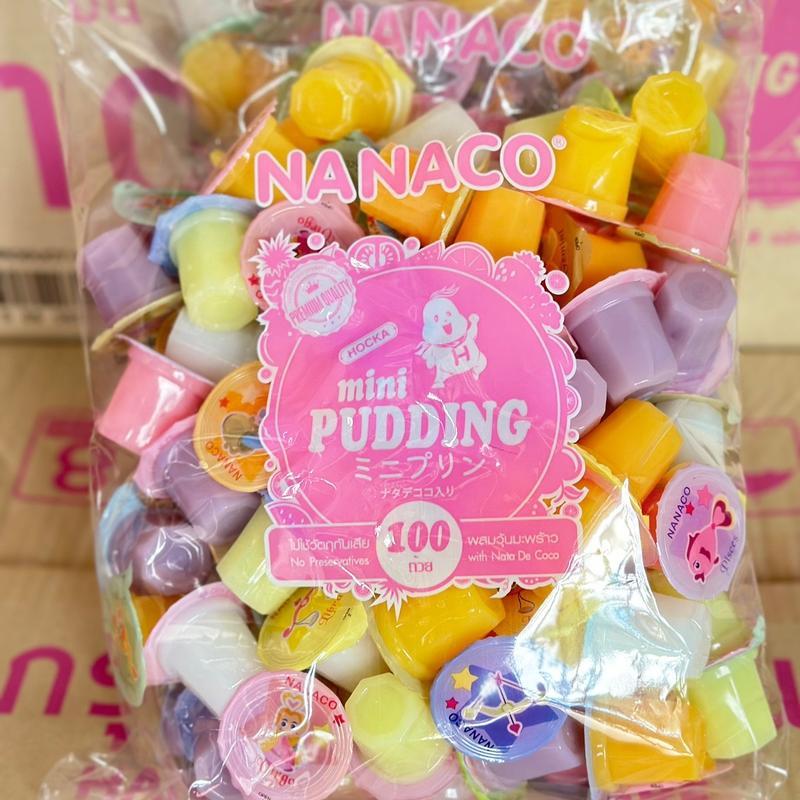 [ 1 ถุง 100 ถ้วย ] NANACO mini Pudding พุดดิ้งผสมวุ้นมะพร้าว เยลลี่ ...