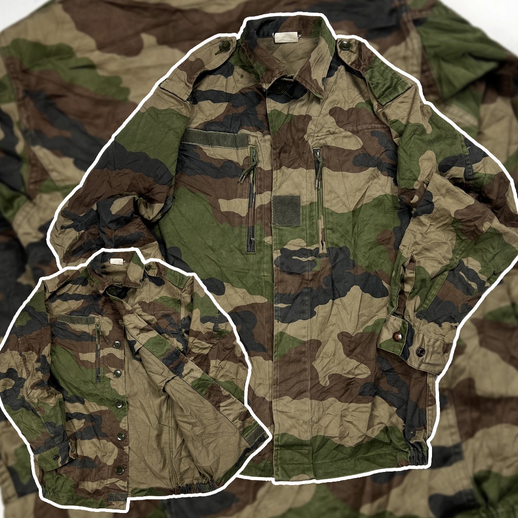 แจ็คเก็ตเดินป่า แจ็คเก็ตวินเทจ Genuine French army Smock jacket CCE ...